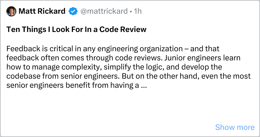Ten Things I Look For In a Code Review