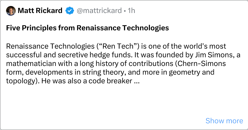 Five Principles from Renaissance Technologies